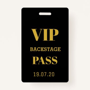 Black Gold VIP Backstage All Access Pass Concert Badge | Zazzle