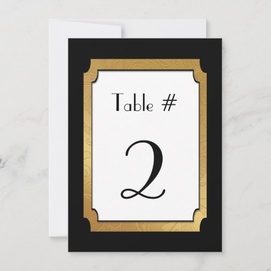 Black & Gold Wedding Wedding Table Number | Zazzle.com