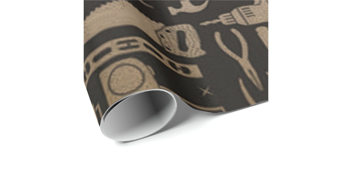Black & Gold Workshop Tools Wrapping Paper | Zazzle.com