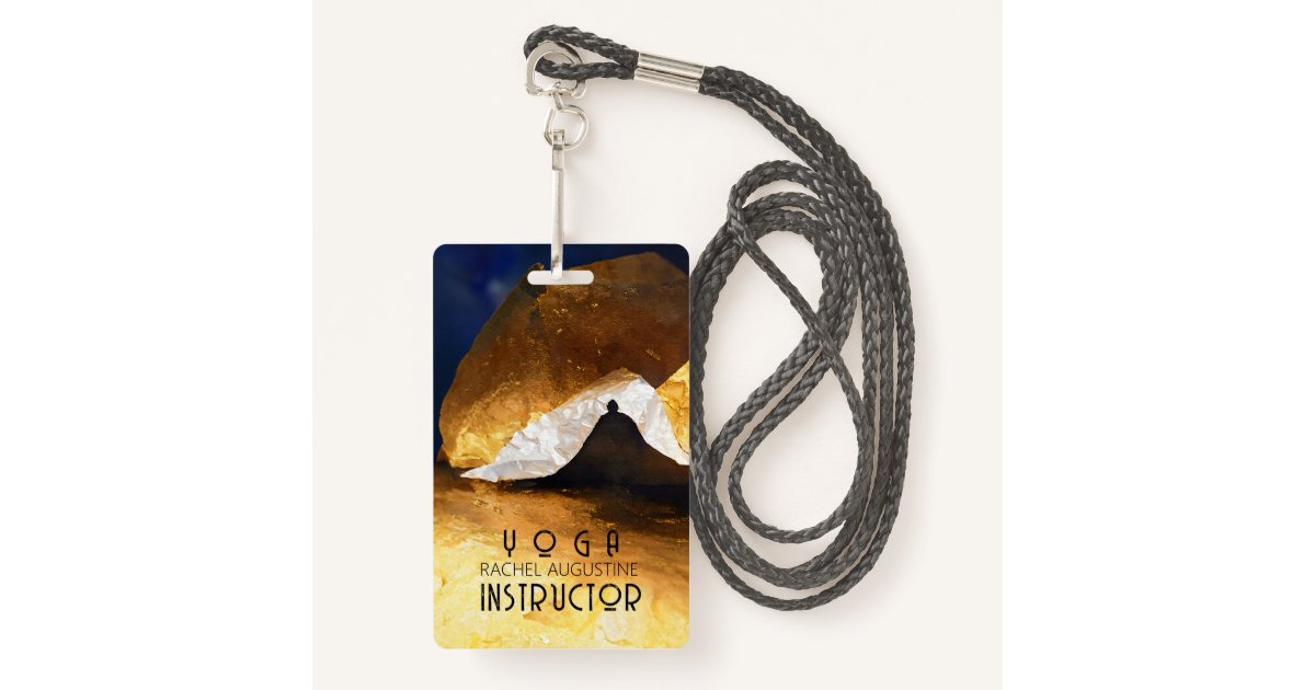 Black Gold Yoga Meditation Instructor Reiki Master Badge | Zazzle