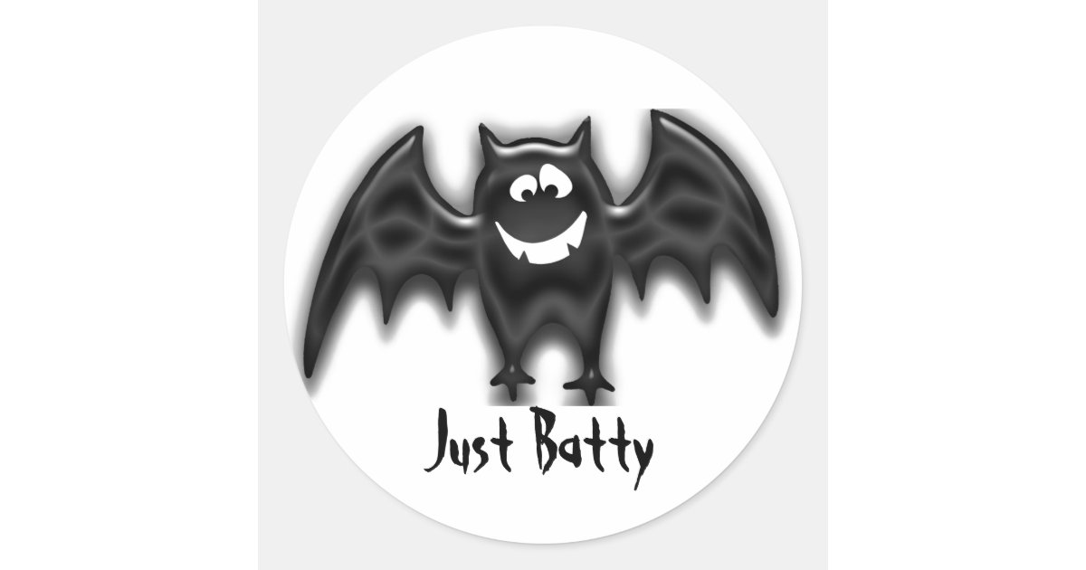Black Goofy Bat, Just Batty sticker | Zazzle