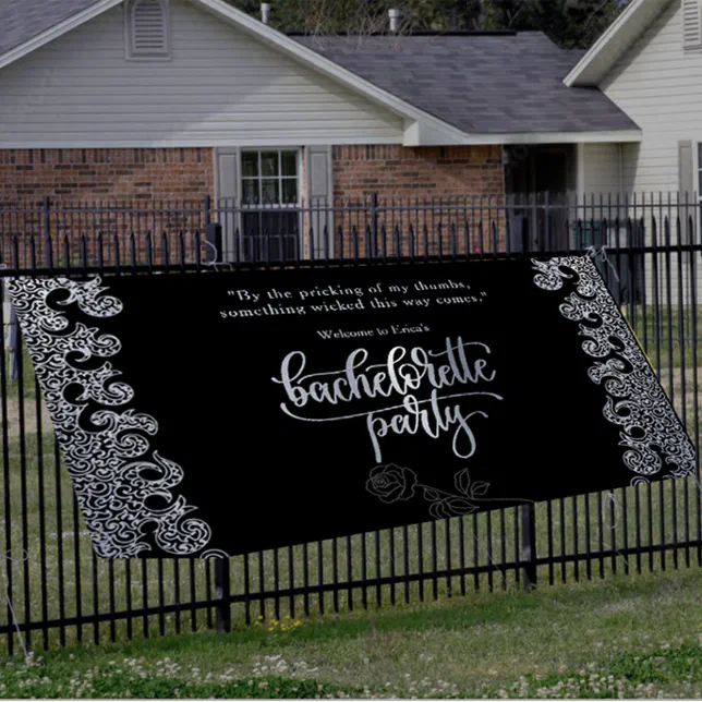 Black Gothic Bachelorette Party Welcome Banner | Zazzle