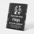 Black Gothic Halloween Guess How Many Rings Game Pedestal Sign | Zazzle