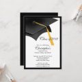 Black Grad Cap Graduation Party Invitation | Zazzle
