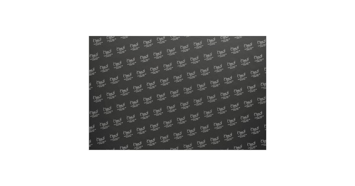 Black Graduation Class of Custom Year and Text Fabric | Zazzle