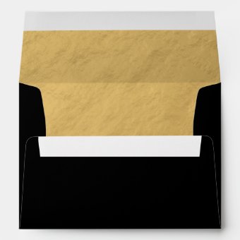 Black graduation envelope with golden graduate hat | Zazzle