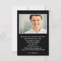 Black/Gray Background - 3x5 Graduation Party Invitation | Zazzle