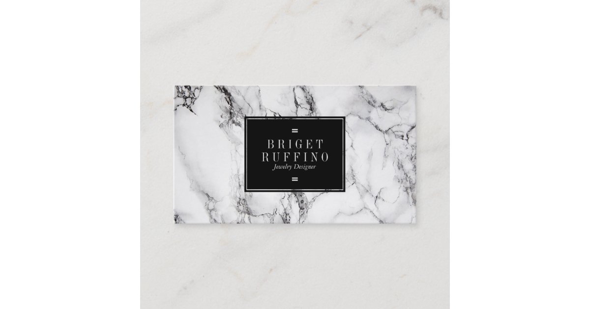 Black & Gray Marble Jewelry Designer Appointment Card | Zazzle