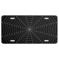 Black gray spider web Halloween pattern License Plate | Zazzle