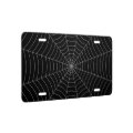 Black gray spider web Halloween pattern License Plate | Zazzle
