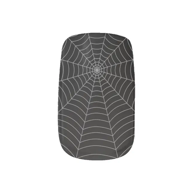 Black gray spider web Halloween pattern Minx Nail Art | Zazzle