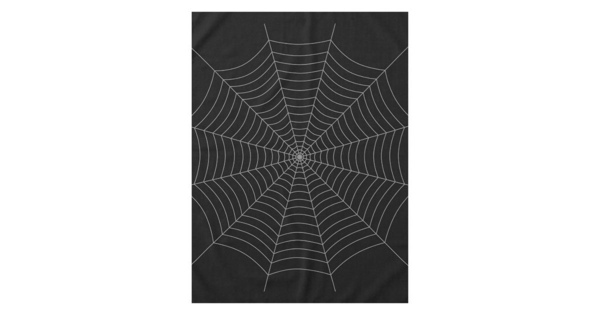 Black gray spider web Halloween pattern Tablecloth | Zazzle