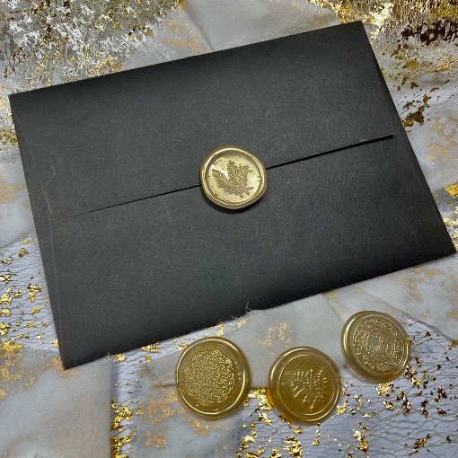Black Green Bronze Gold Wedding Invitation Envelope | Zazzle