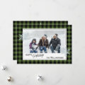 Black Green Buffalo Lumberjack Plaid & Snowflakes Holiday Card | Zazzle