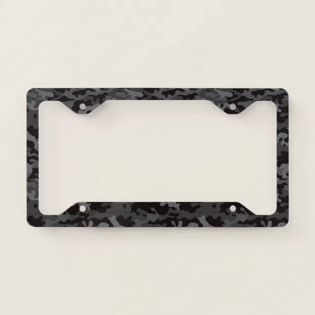 Black & Grey CAMO License Plate Frame | Zazzle