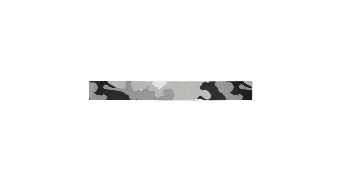 Black & Grey Camo Satin Ribbon | Zazzle