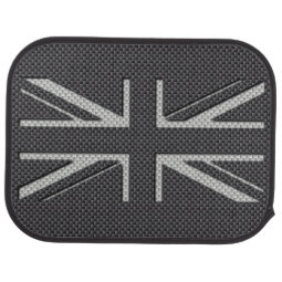 Black & Grey Carbon Fiber UK Flag Union Jack Car Floor Mat | Zazzle