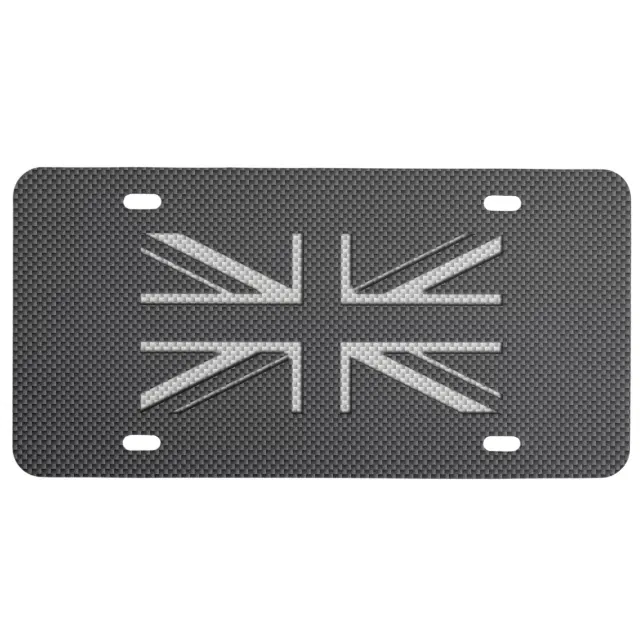 Black & Grey Carbon Fiber UK Flag Union Jack License Plate | Zazzle