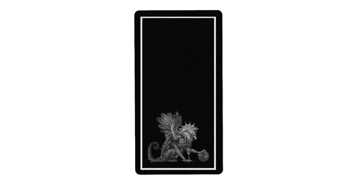 Black Griffon Apothecary Label | Zazzle