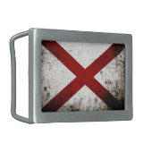 Black Grunge Alabama State Flag Belt Buckle | Zazzle