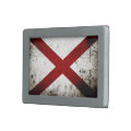 Black Grunge Alabama State Flag Belt Buckle | Zazzle