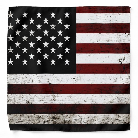 Black Grunge American Flag Bandana | Zazzle.com