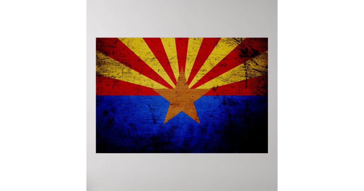 Black Grunge Arizona State Flag Poster | Zazzle