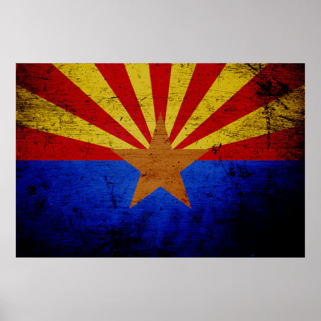 Black Grunge Arizona State Flag Poster | Zazzle