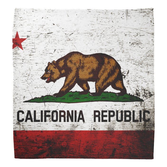 Black Grunge California State Flag Bandana | Zazzle.com