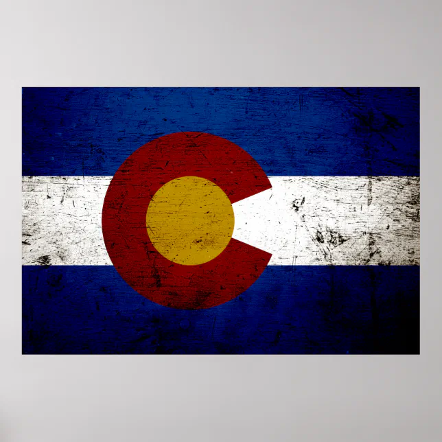 Black Grunge Colorado State Flag Poster | Zazzle