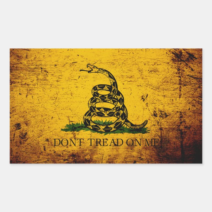 Black Grunge Gadsden Flag Rectangular Sticker | Zazzle.com
