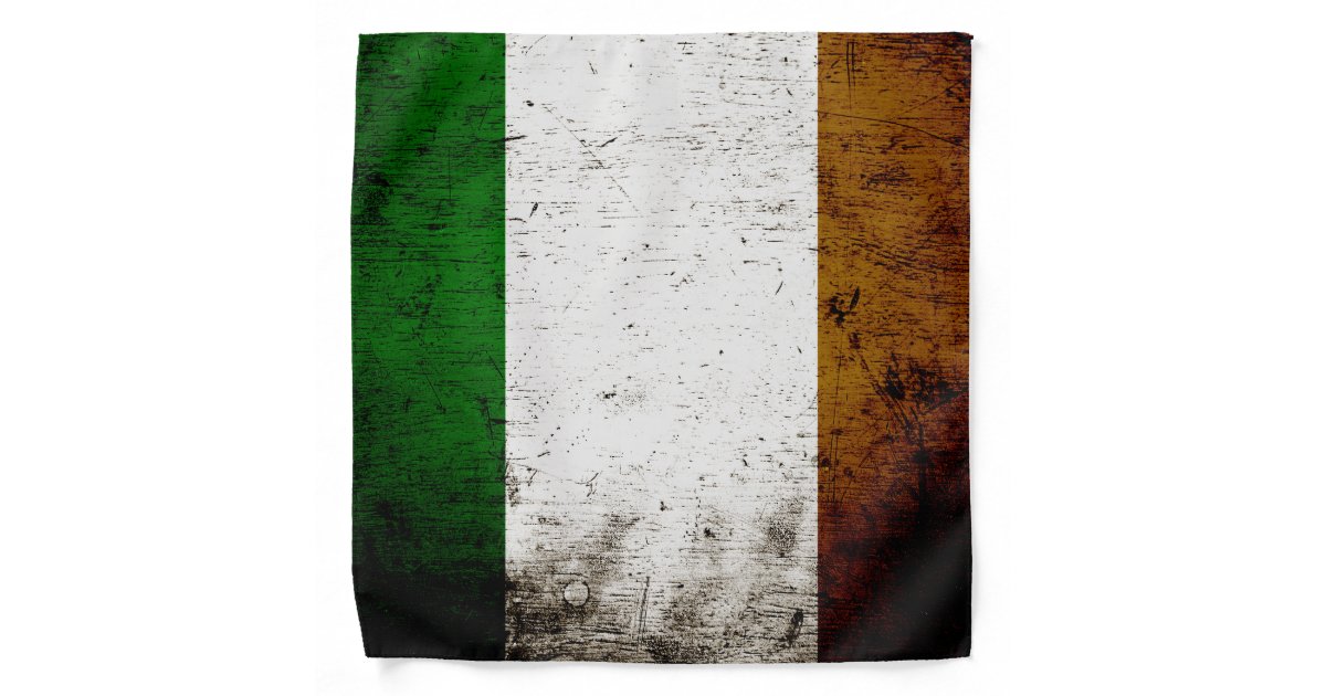 Black Grunge Ireland Flag Bandana | Zazzle