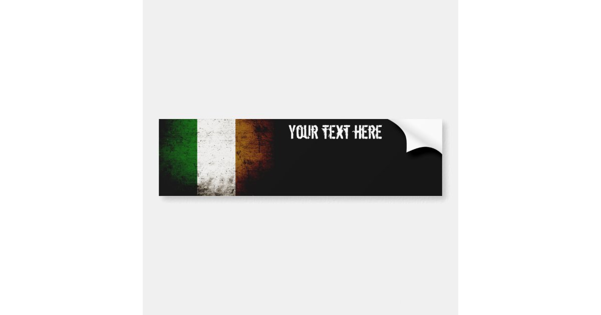 Black Grunge Ireland Flag Bumper Sticker | Zazzle
