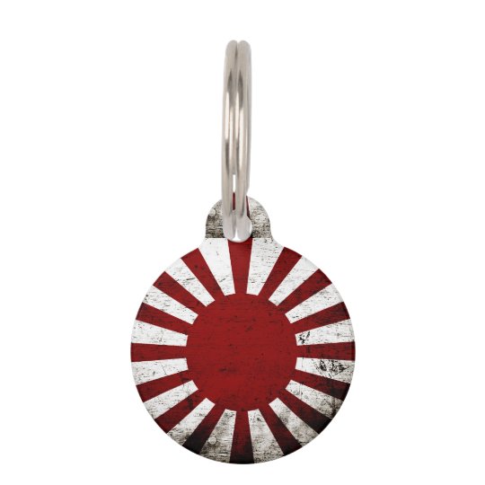 Black Grunge Japan Rising Sun Flag Pet ID Tag | Zazzle.com