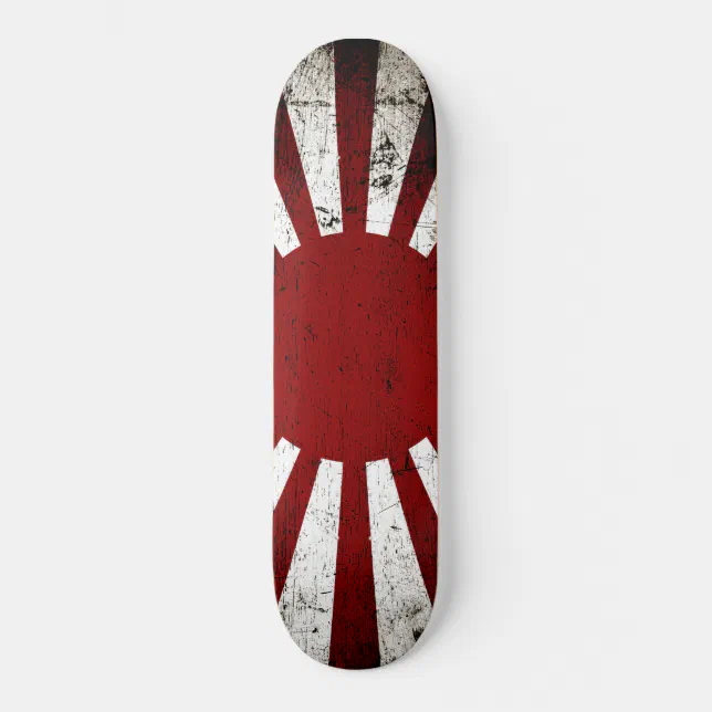 Black Grunge Japan Rising Sun Flag Skateboard Deck | Zazzle