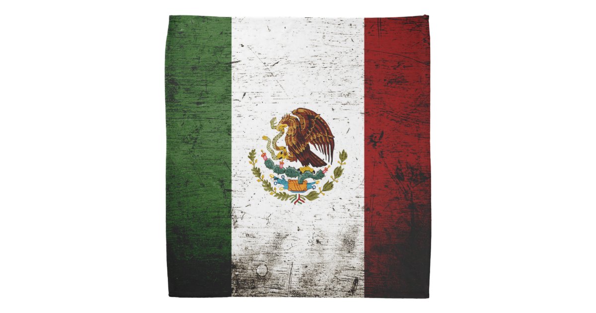 Black Grunge Mexico Flag Bandana | Zazzle.com