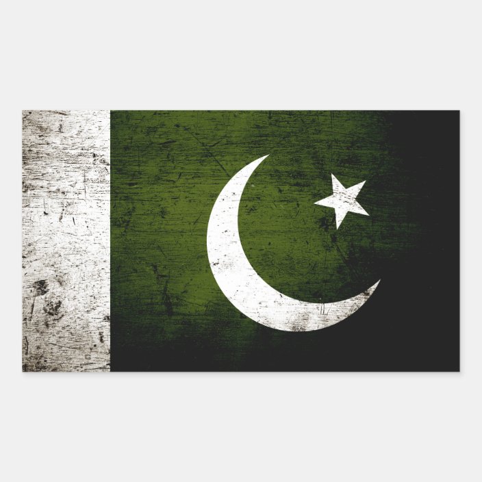 Black Grunge Pakistan Flag Rectangular Sticker | Zazzle.com