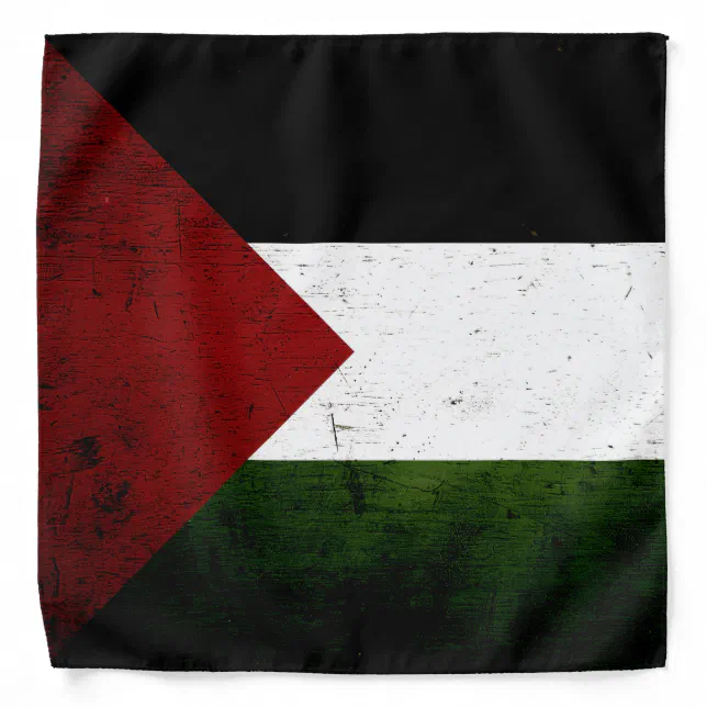 Black Grunge Palestine Flag Bandana | Zazzle