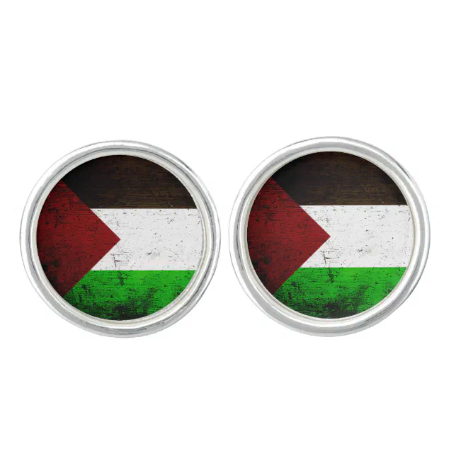 Black Grunge Palestine Flag Cufflinks | Zazzle