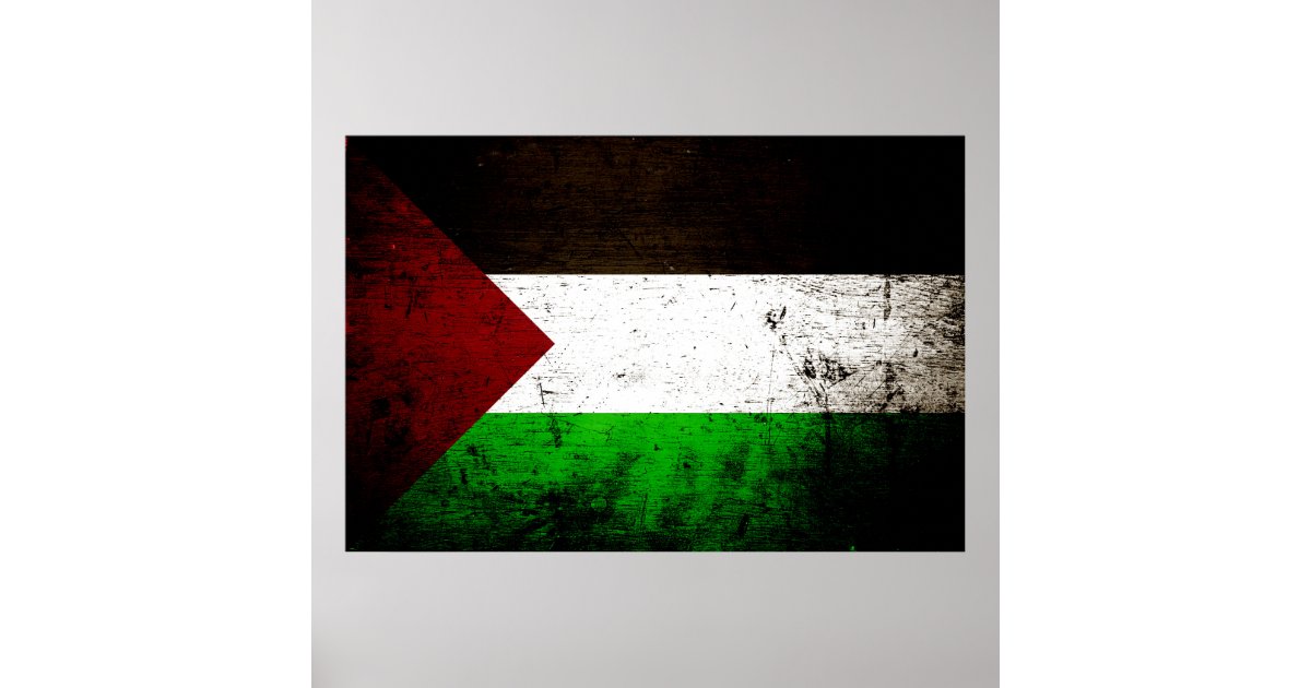 Black Grunge Palestine Flag Poster | Zazzle