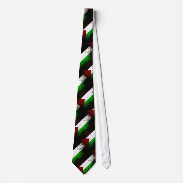 Black Grunge Palestine Flag Tie | Zazzle