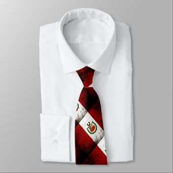 Black Grunge Peru Flag Tie | Zazzle