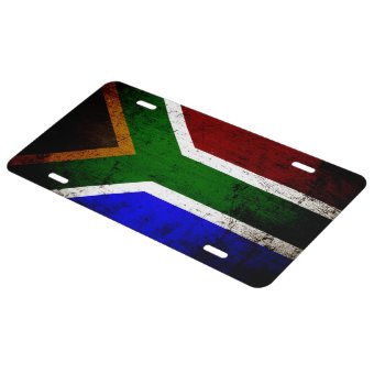 Black Grunge South Africa Flag License Plate | Zazzle