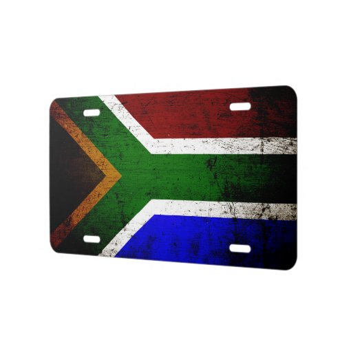 Black Grunge South Africa Flag License Plate | Zazzle