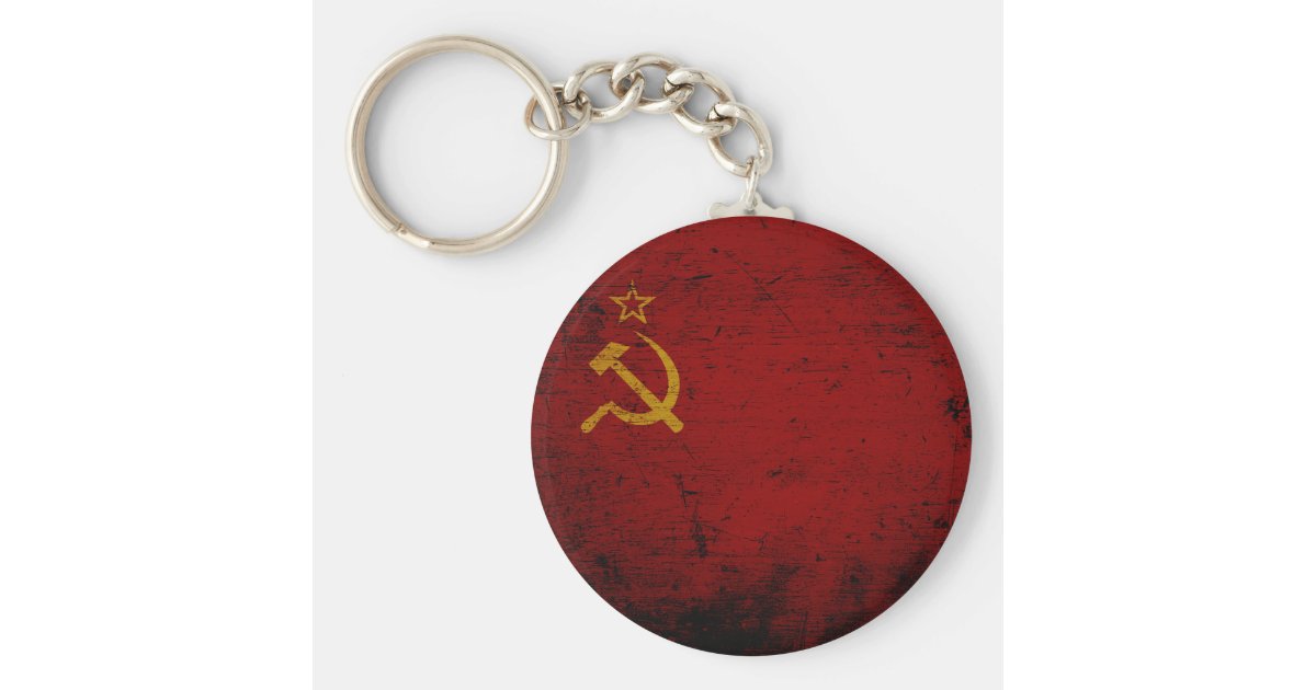 Black Grunge Soviet Union Flag Keychain | Zazzle.com