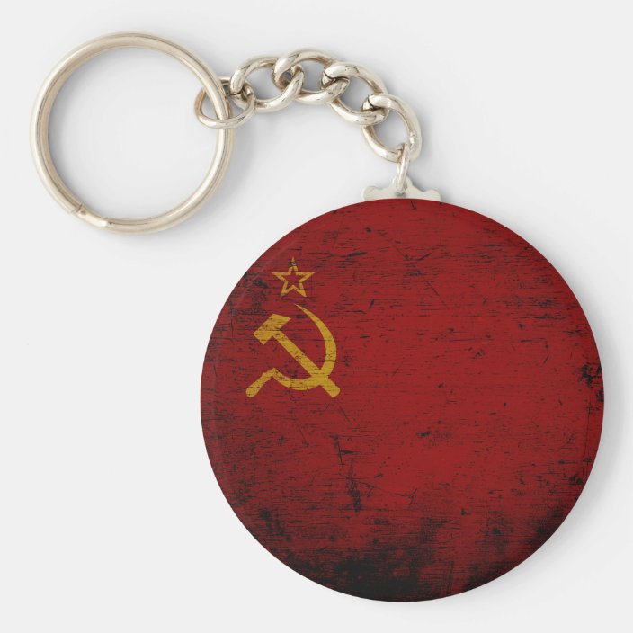 Black Grunge Soviet Union Flag Keychain | Zazzle.com