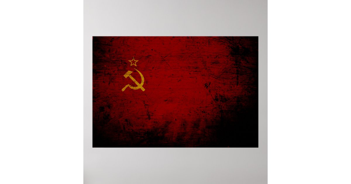 Black Grunge Soviet Union Flag Poster | Zazzle