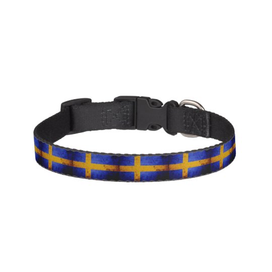 Black Grunge Sweden Flag Pet Collar | Zazzle.com