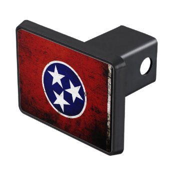 Black Grunge Tennessee State Flag Hitch Cover | Zazzle