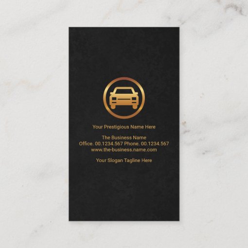 Black Grunge Texture Gold Car Logo Mechanic Business Card | Zazzle